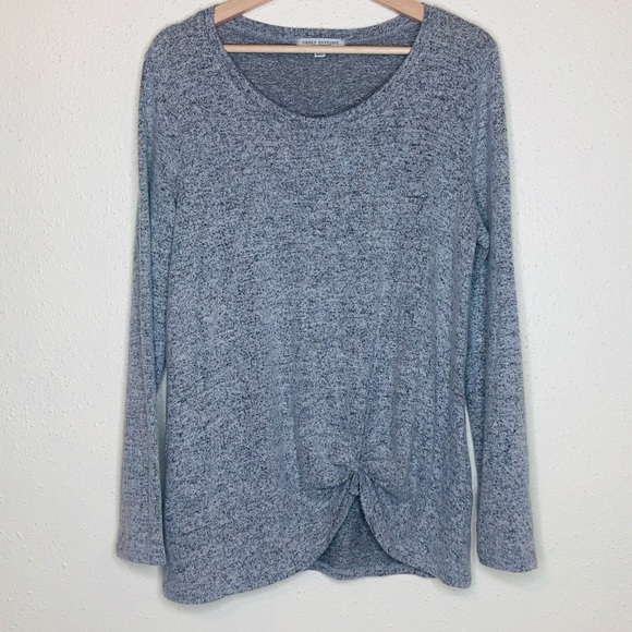 Green Envelope | Sweaters | Green Envelope Soft Gray Side Knot Tied ...